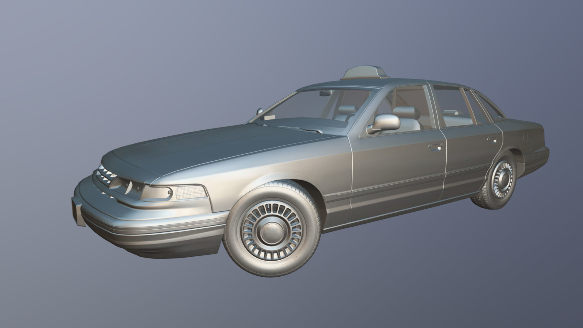 3D model American 90s taxi sedan VR / AR / low-poly | CGTrader