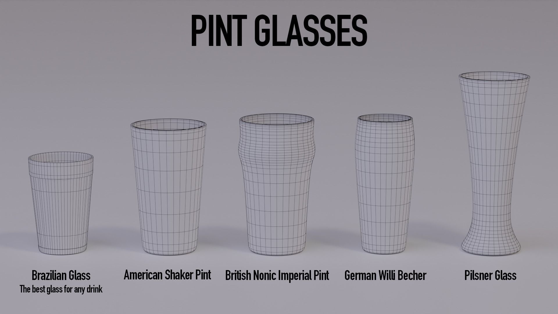 Beer Glassware - A complete collection 3D model | CGTrader