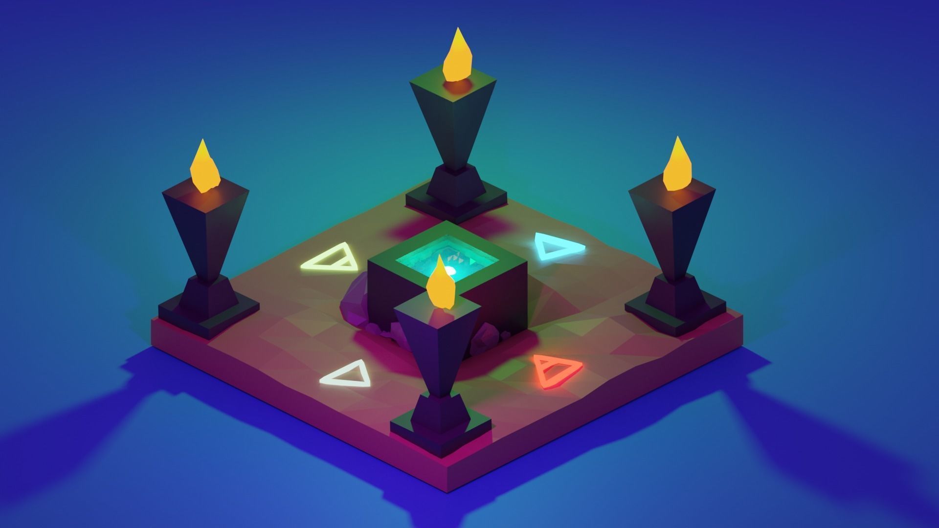 3D model The Altar pixel art game for android and ios VR / AR / low ...