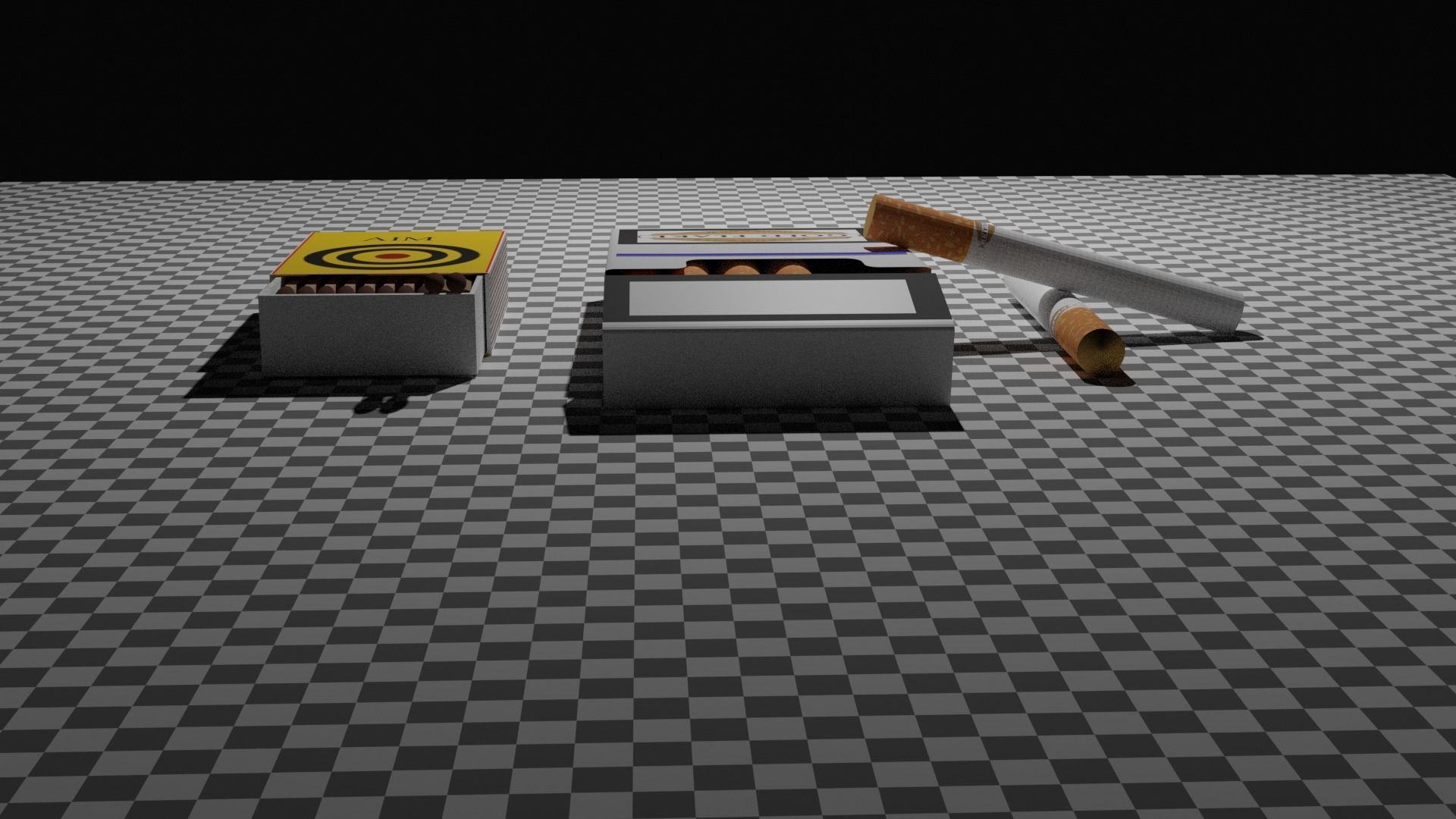 cigarette and matchbox free VR / AR / low-poly 3D model | CGTrader