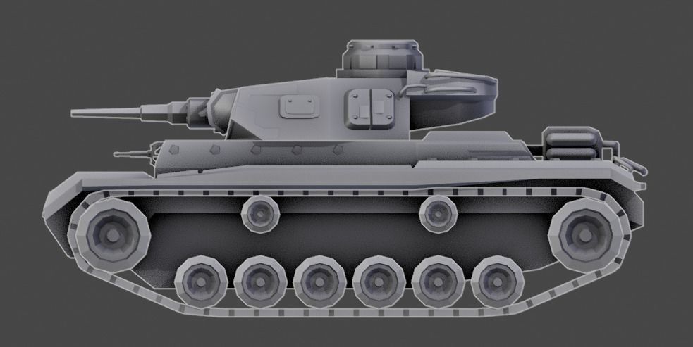 3D model Panzer 3 Low Poly Tank 3D model VR / AR / low-poly | CGTrader