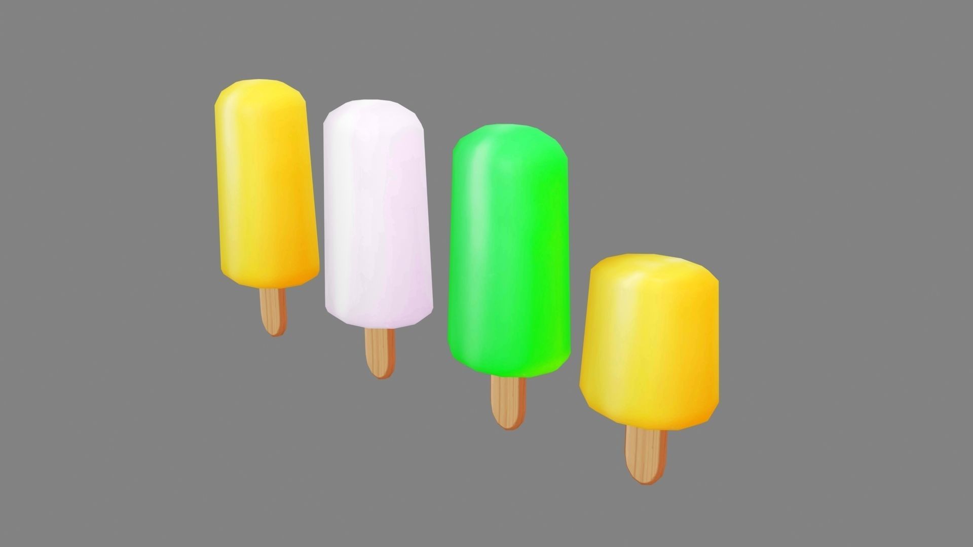 3D model Cartoon popsicle - Ice cream VR / AR / low-poly | CGTrader