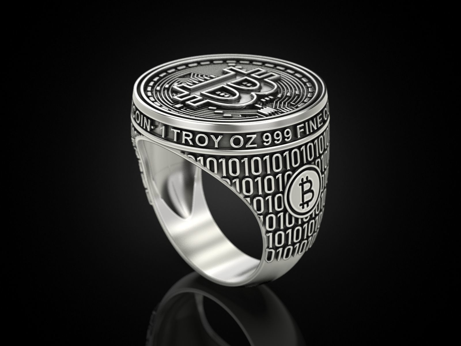 Coolest Bitcoin ring 3D model 3D printable | CGTrader