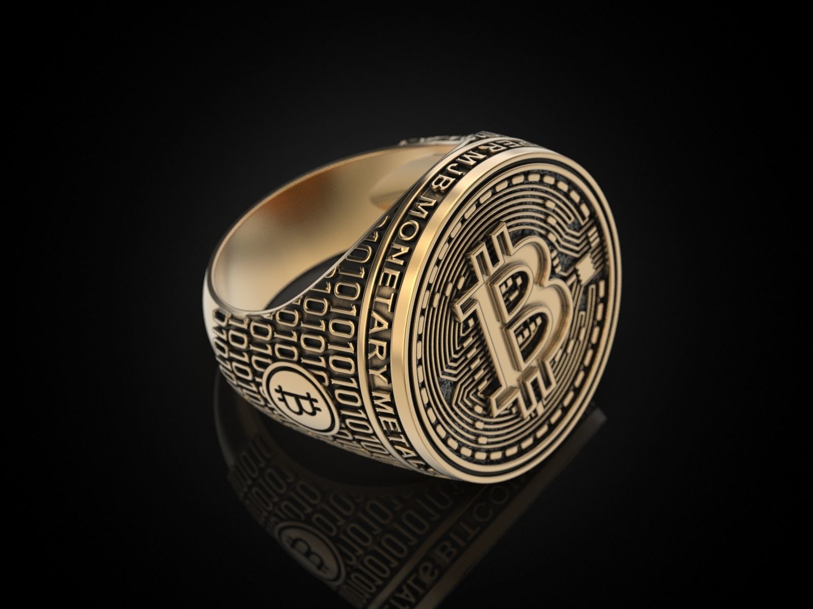 Coolest Bitcoin ring 3D model 3D printable | CGTrader