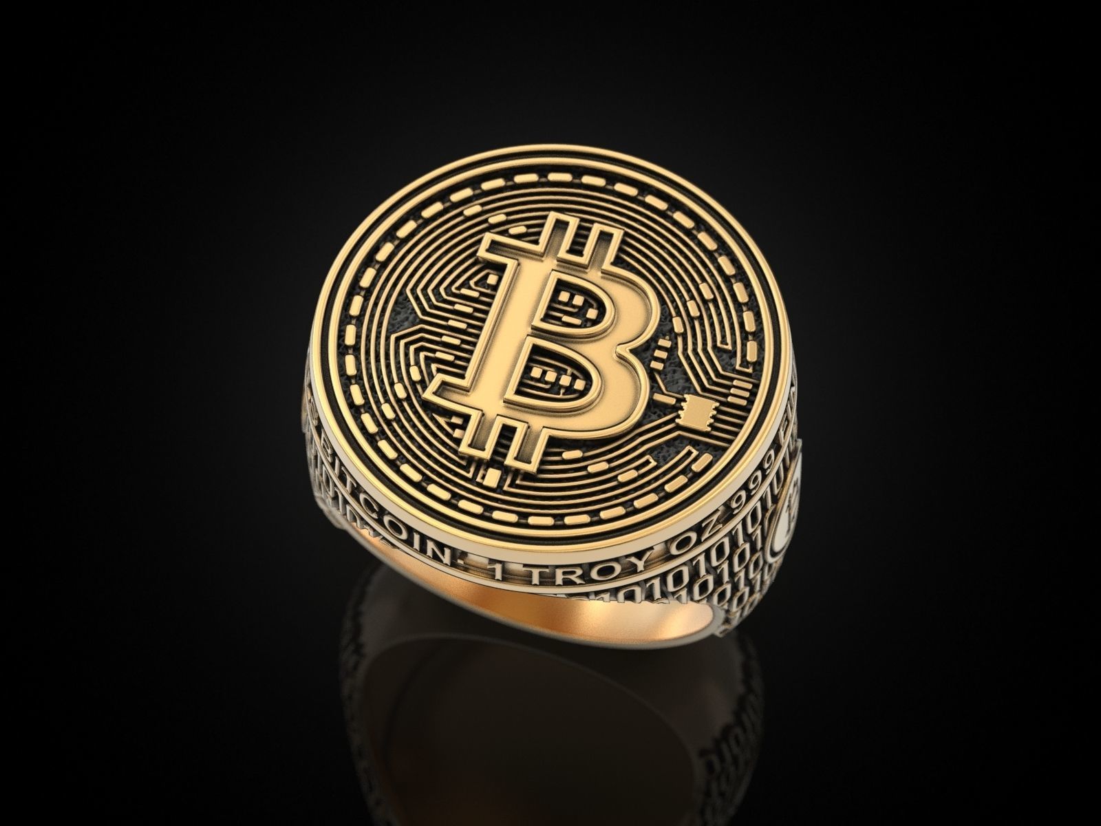 Coolest Bitcoin ring 3D model 3D printable | CGTrader
