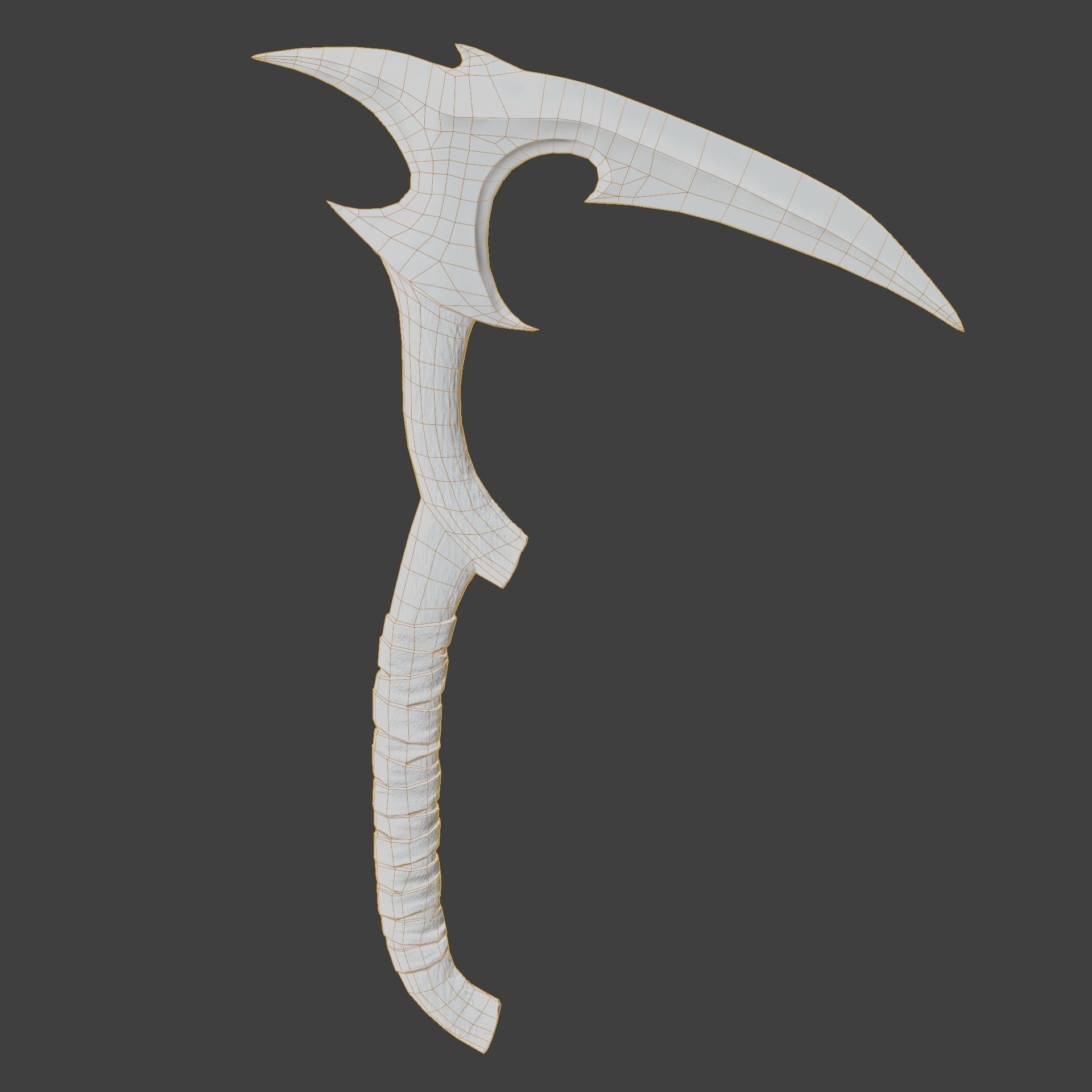 3D model Stylized Scythe Weapon PBR low poly game ready VR / AR / low ...