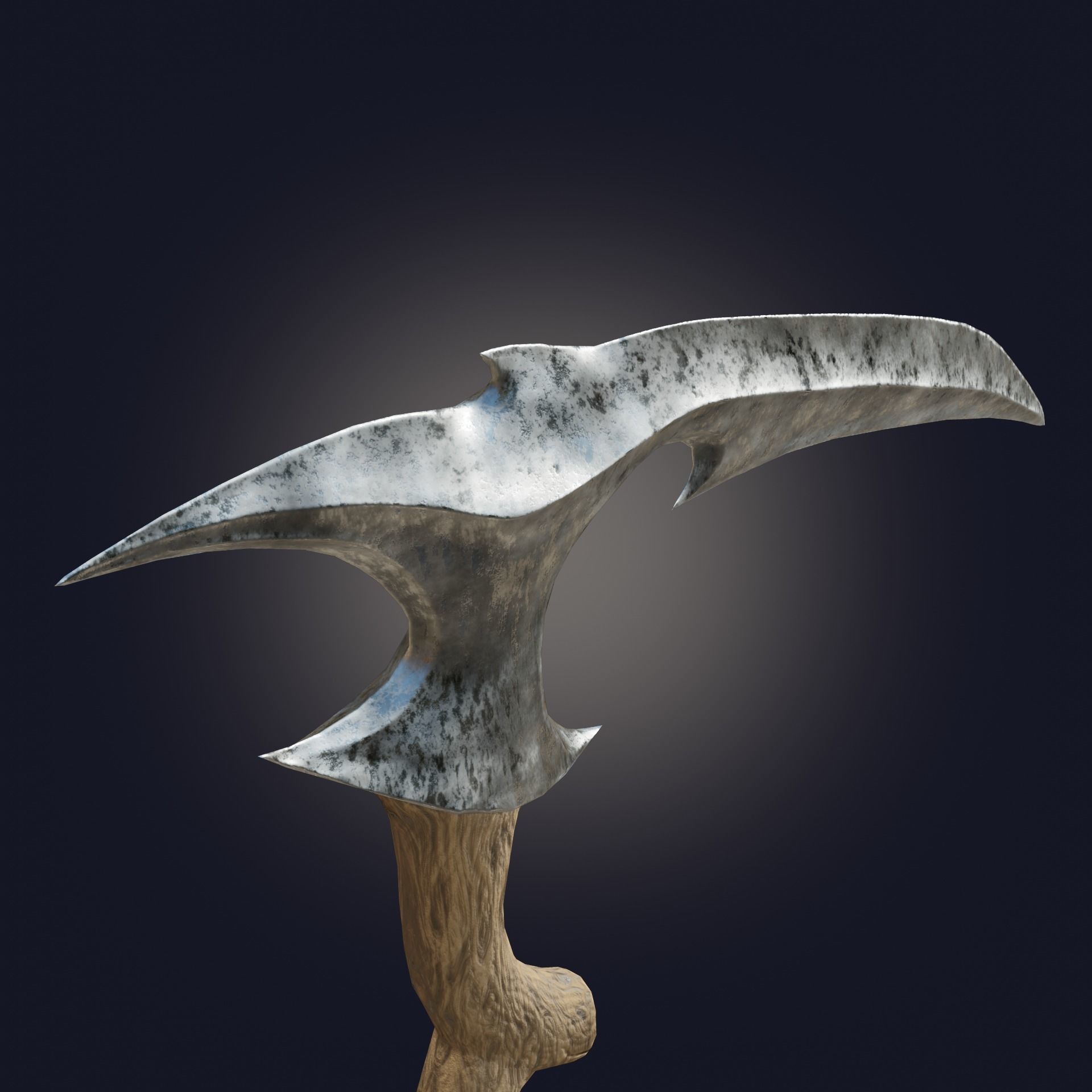 3D model Stylized Scythe Weapon PBR low poly game ready VR / AR / low ...