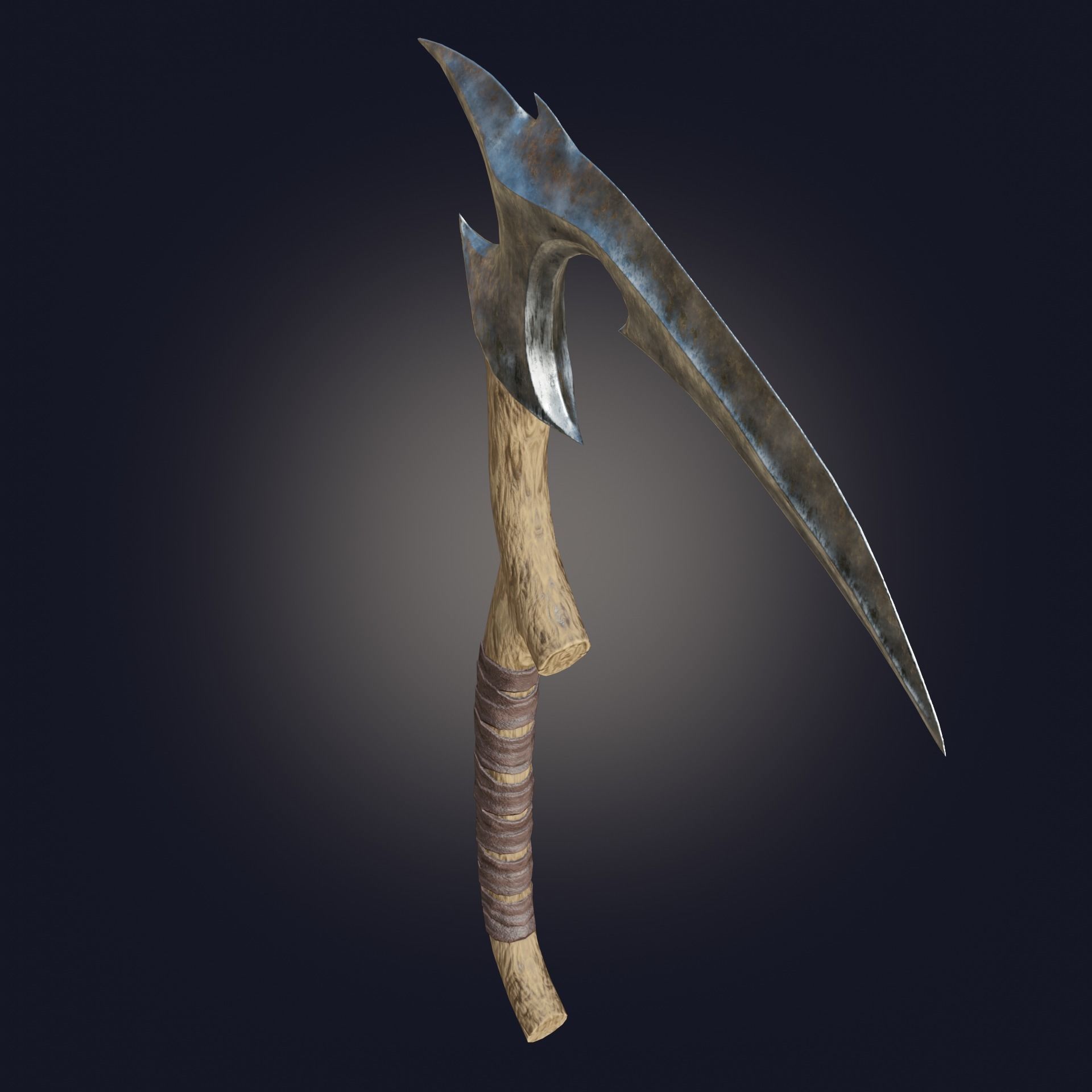 3D model Stylized Scythe Weapon PBR low poly game ready VR / AR / low ...