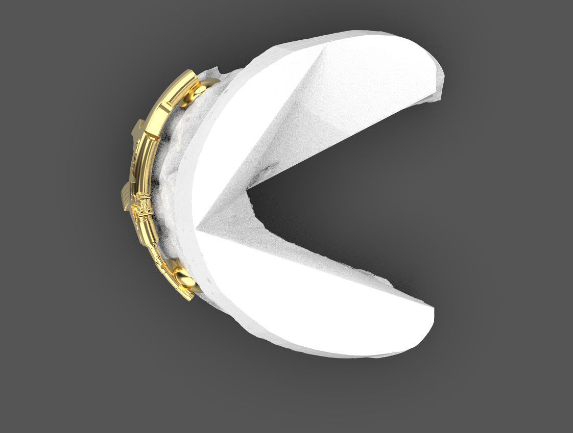 grillz gold brace with gun 3D model 3D printable | CGTrader