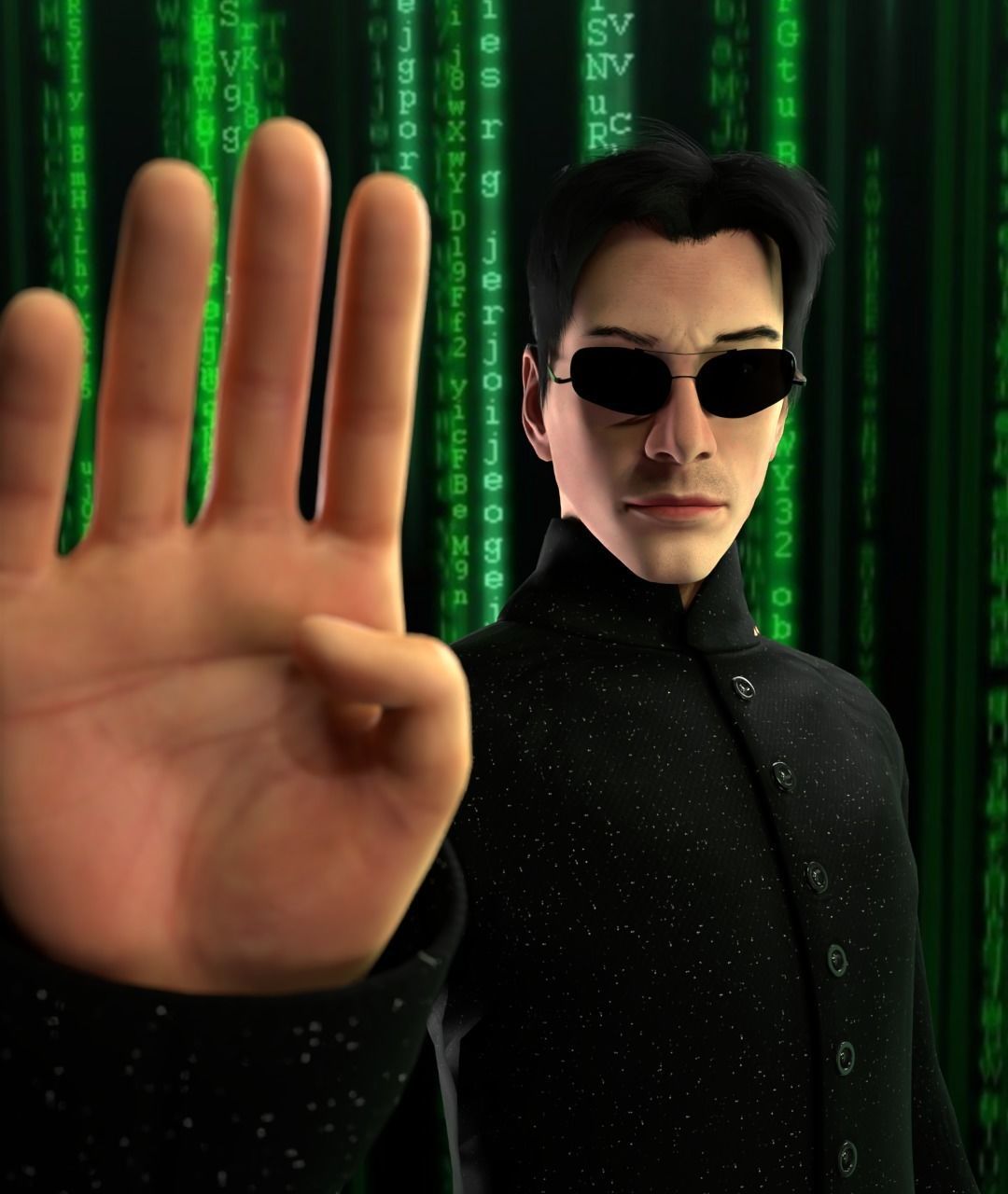 Neo Matrix Blender 3D model rigged | CGTrader