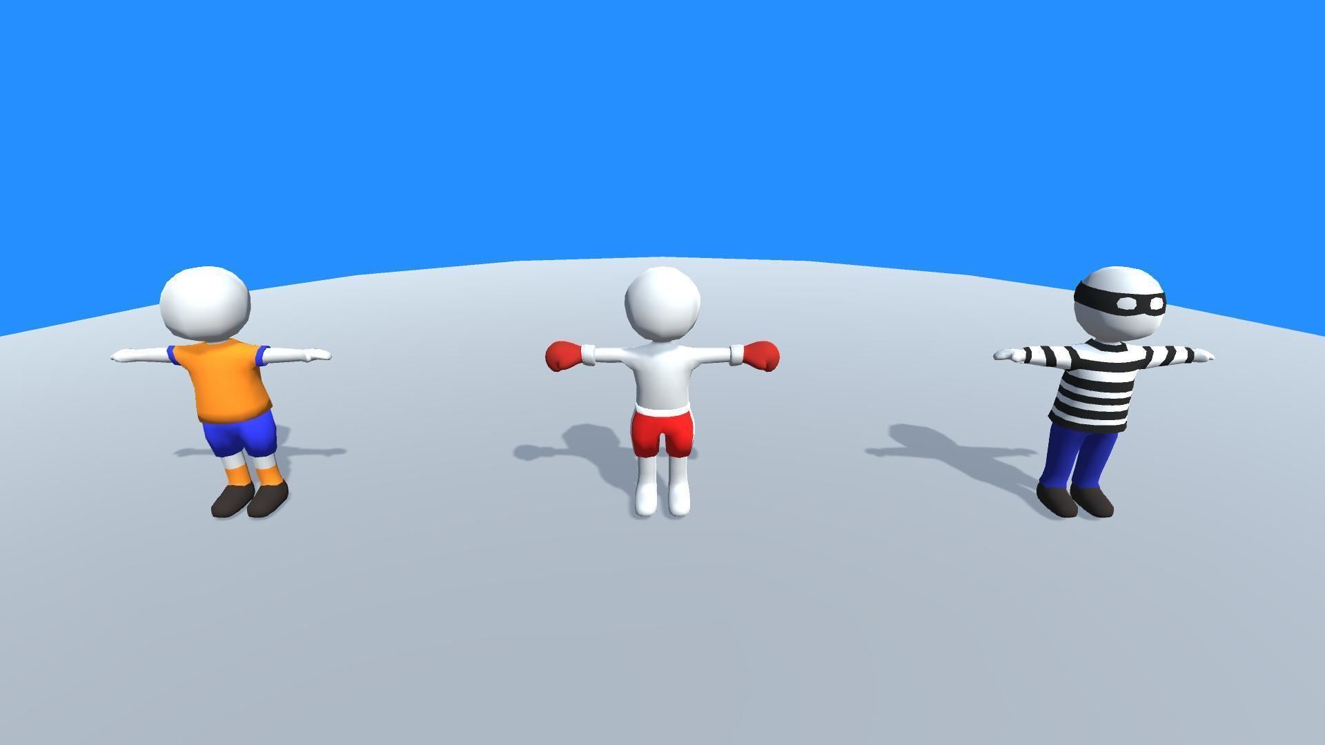 3D model Hyper-Casual Low Poly Stickman Jobs Package VR / AR / low-poly ...