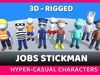 3D model Hyper-Casual Low Poly Stickman Jobs Package VR / AR / low-poly ...
