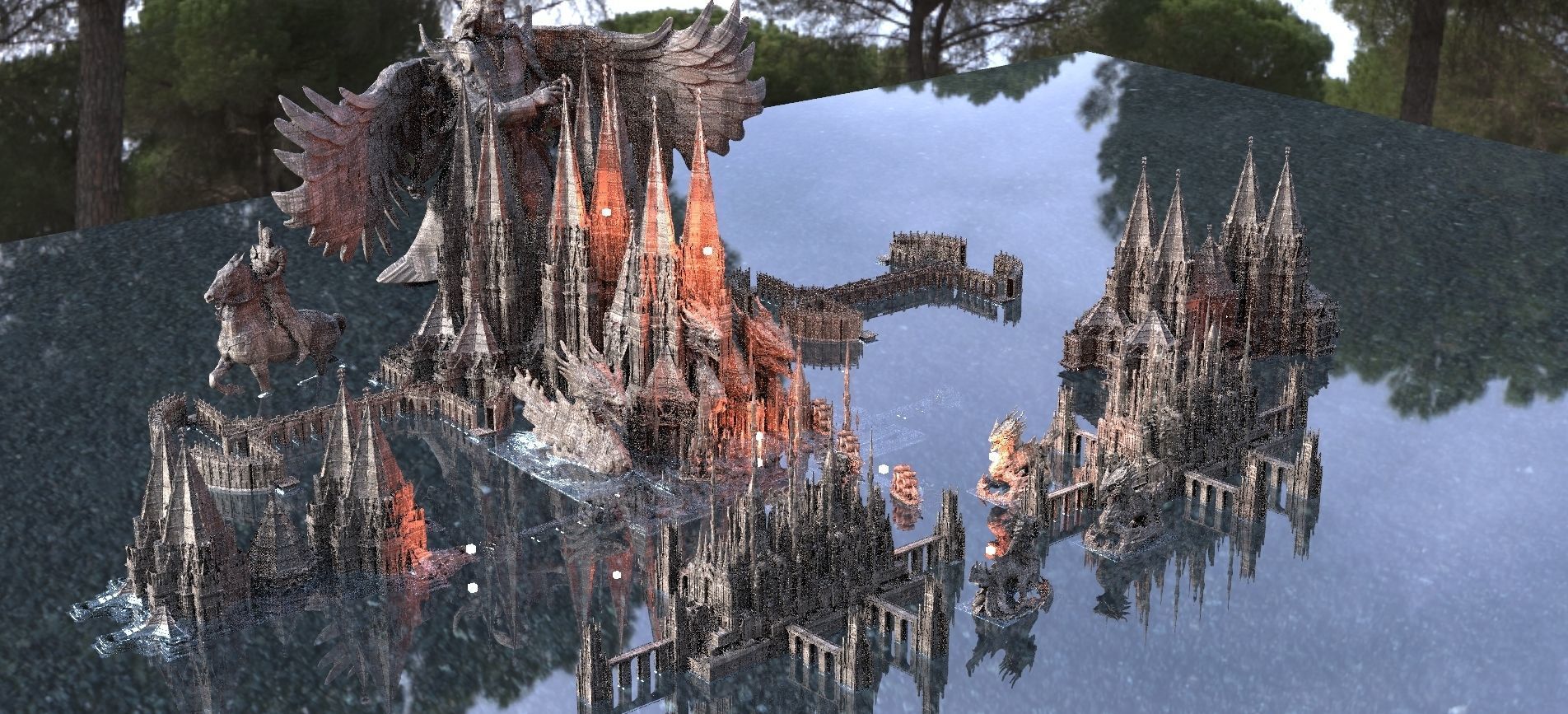Vampires Coven Swamp City Kit bash 3D model | CGTrader