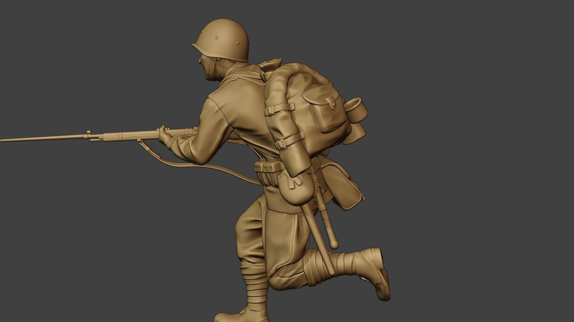Russian soldier ww2 Run R1 3D model 3D printable | CGTrader