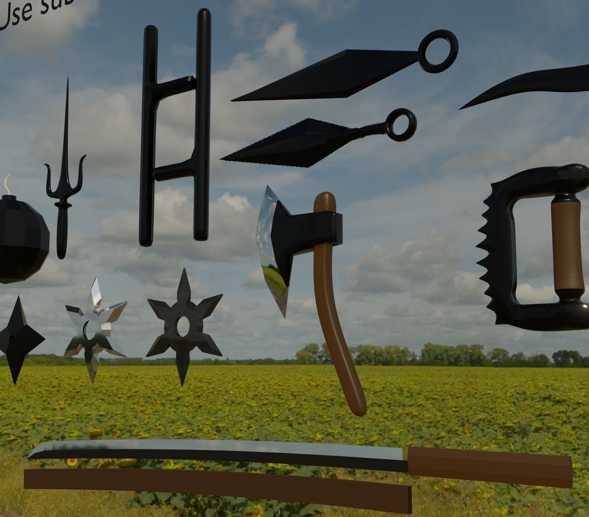 3D model Basic Ninja Weapon VR / AR / low-poly | CGTrader