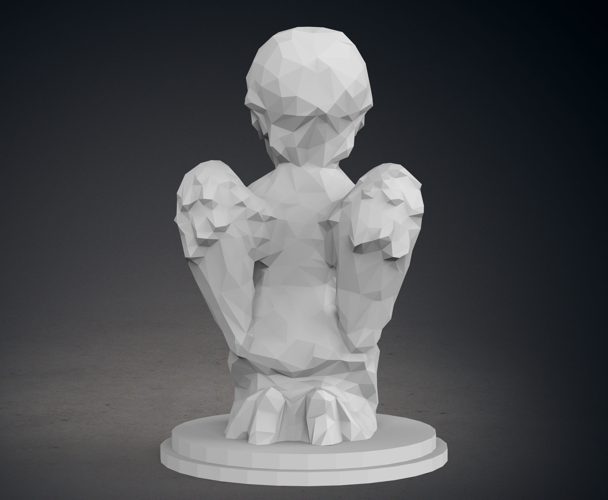 Low Poly Praying Angel Statue 3D model 3D printable | CGTrader