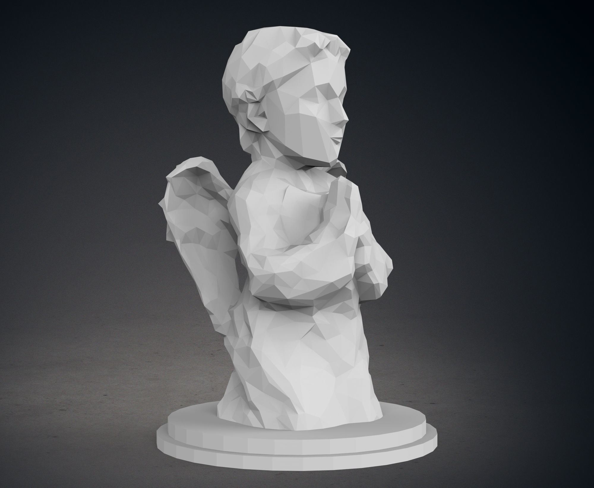 Low Poly Praying Angel Statue 3D model 3D printable | CGTrader