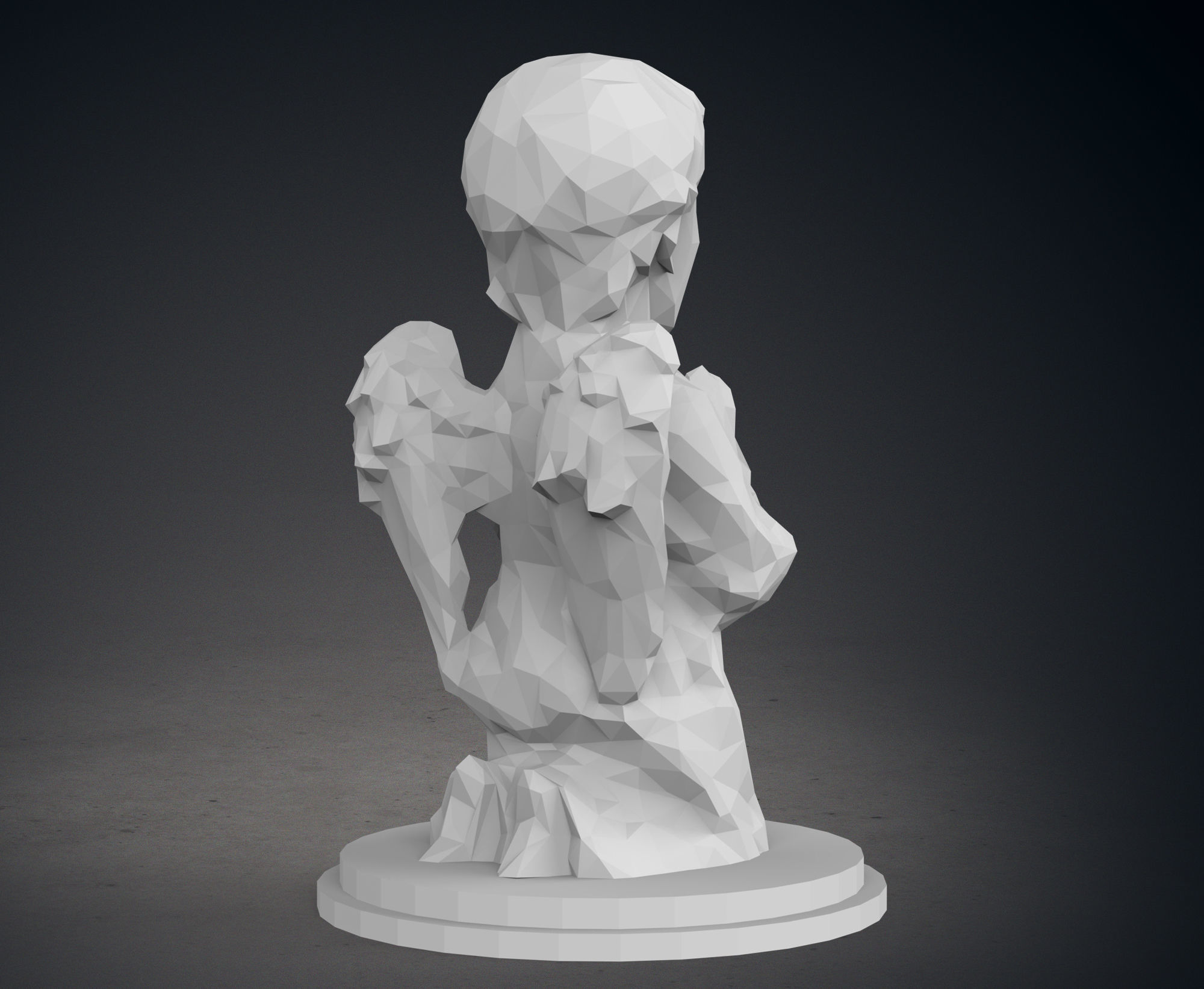Low Poly Praying Angel Statue 3D model 3D printable | CGTrader