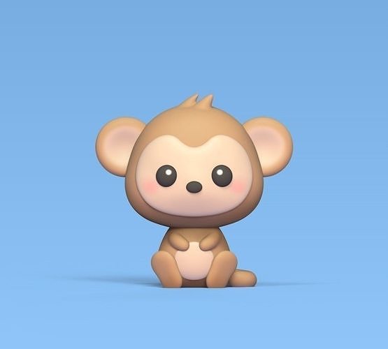Baby Monkey 3D model 3D printable | CGTrader
