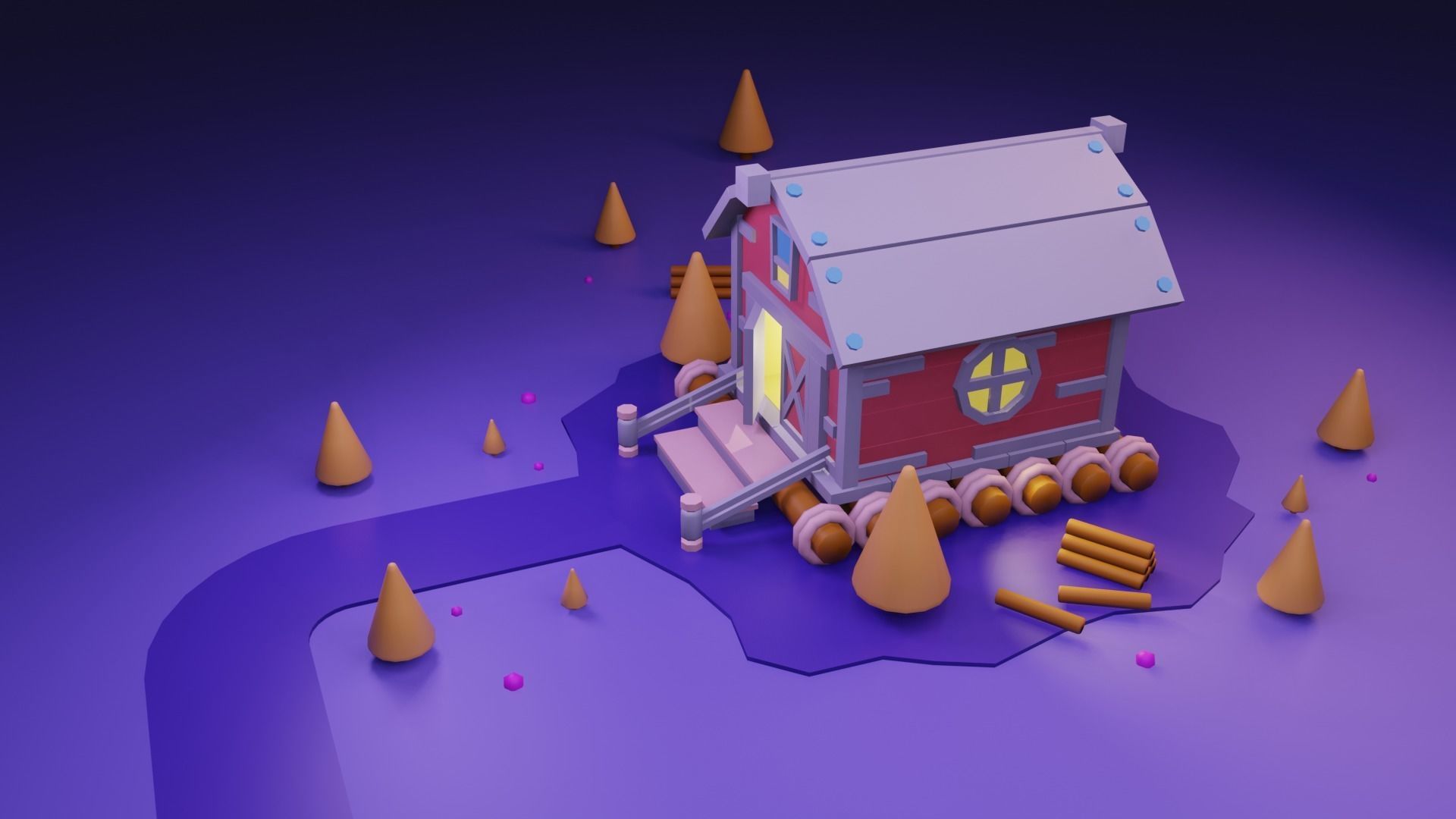 Residential cartoon house 3D model | CGTrader