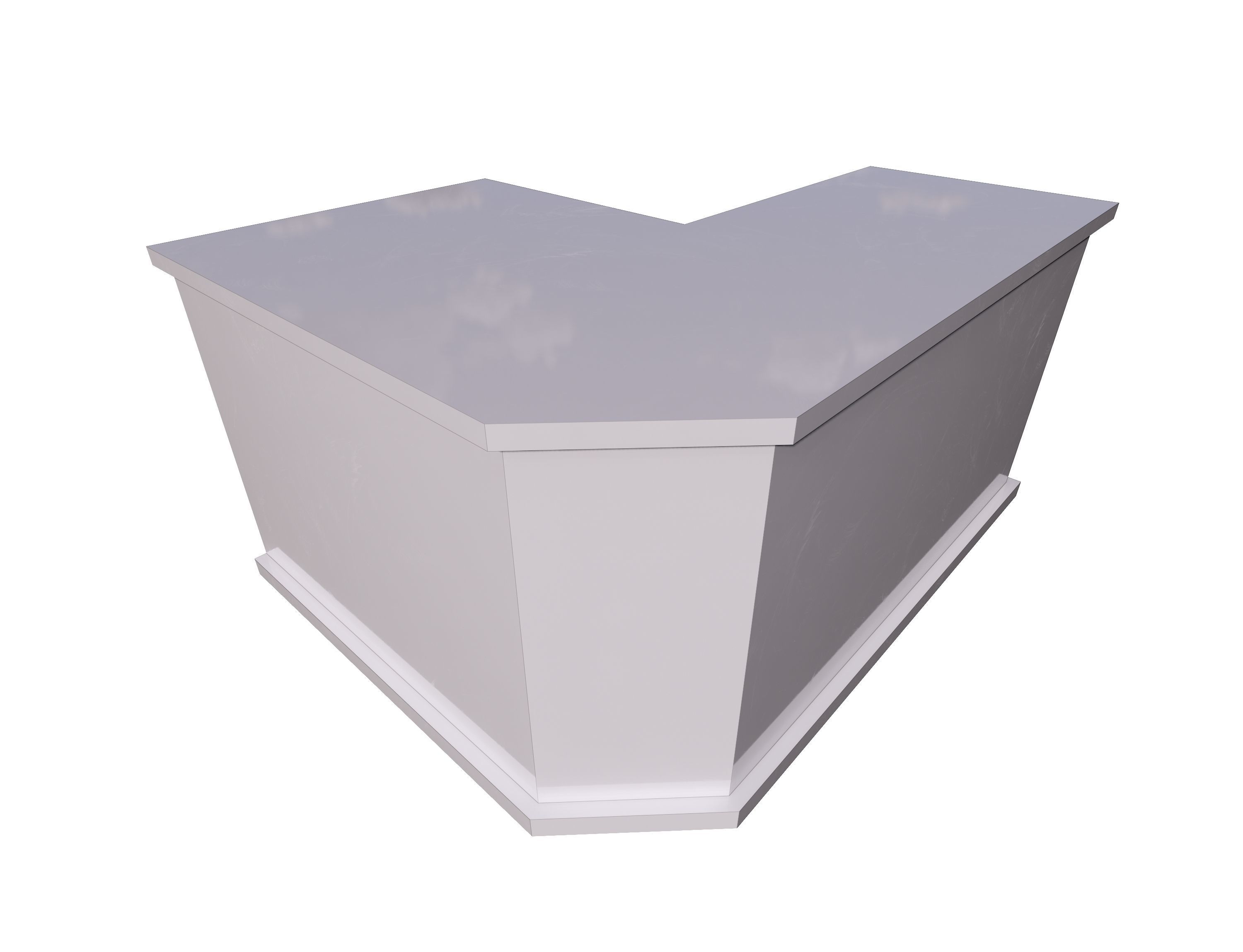 White color Reception Desk 3D model Free 3D print model 2 free 3D model ...