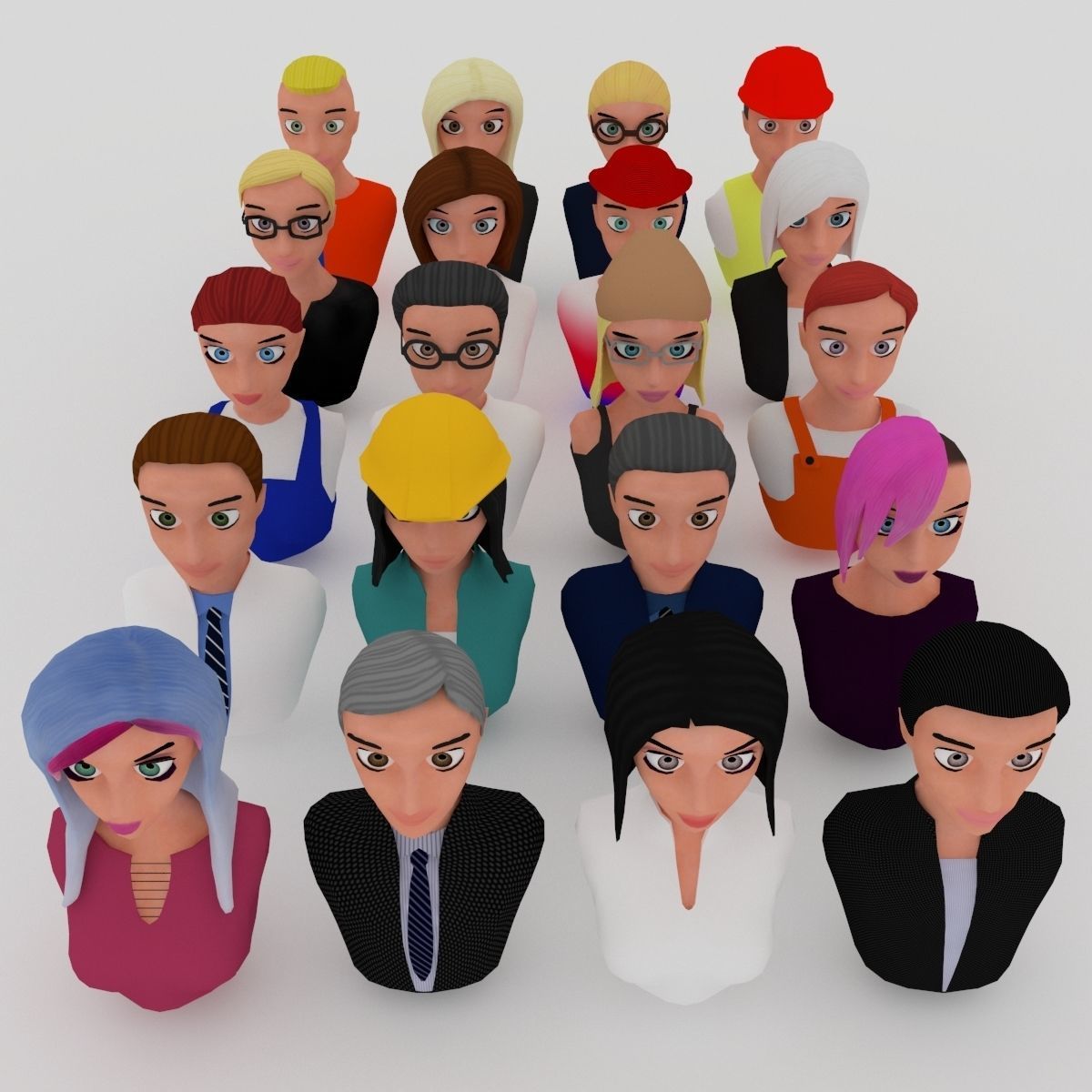 3D model 20 male-female VR character avatars VR / AR / low-poly | CGTrader
