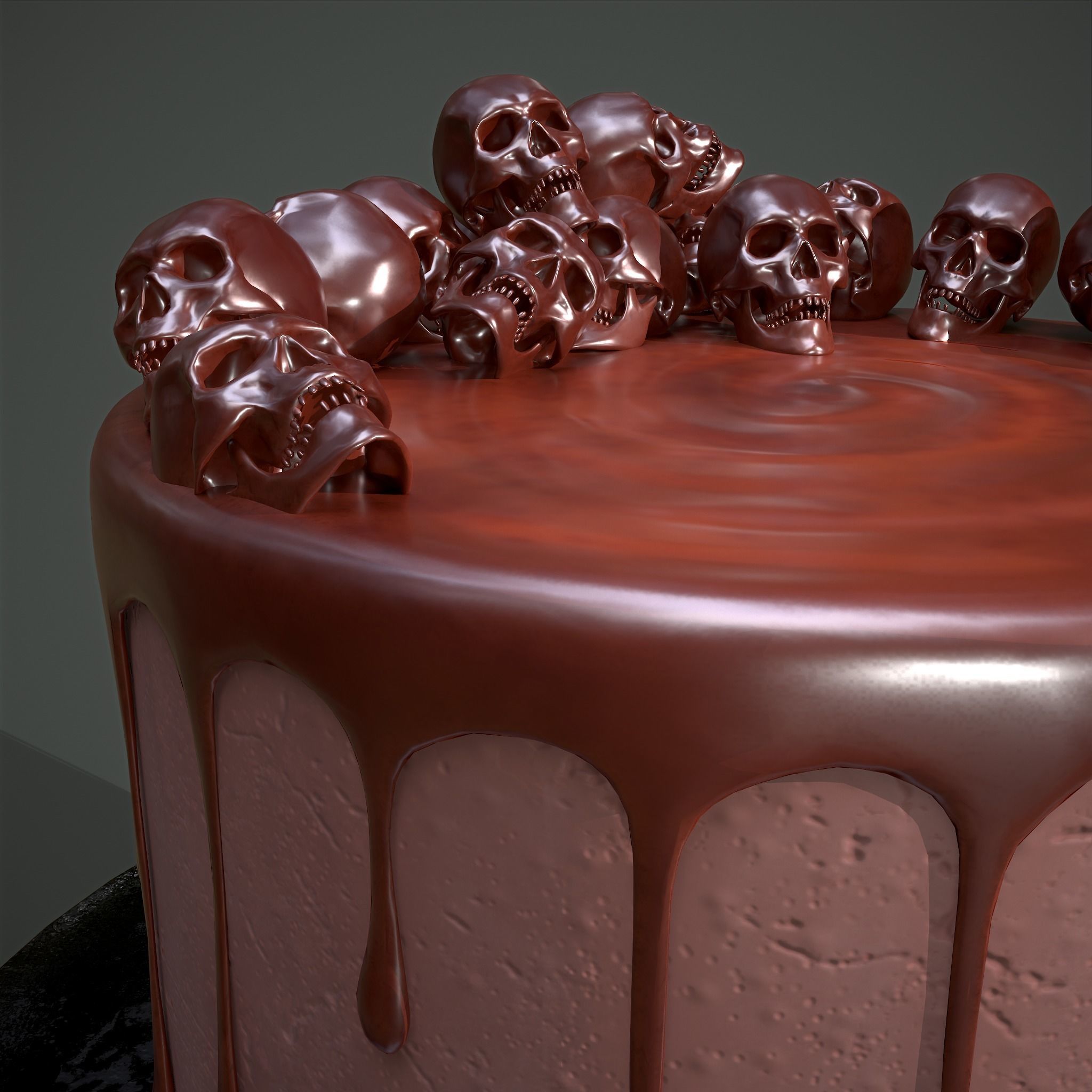 3D model Chocolate Skull Cake VR / AR / low-poly | CGTrader
