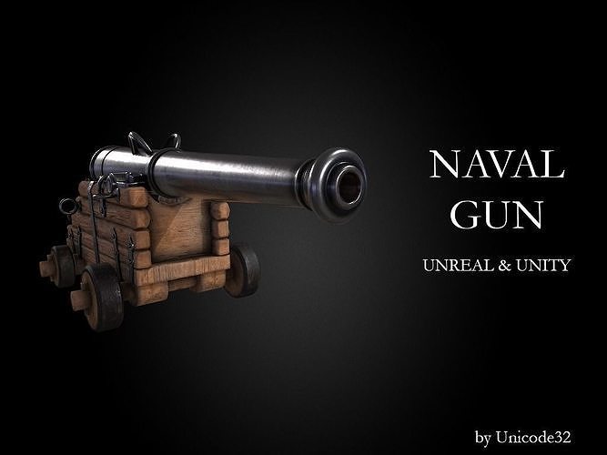 3D model Naval gun VR / AR / low-poly | CGTrader