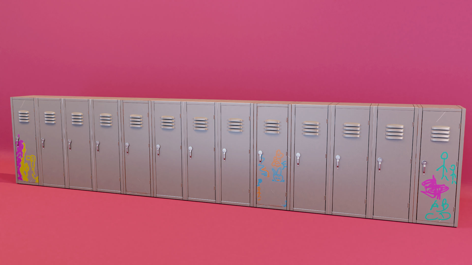 3D model Kids School Locker VR / AR / low-poly | CGTrader