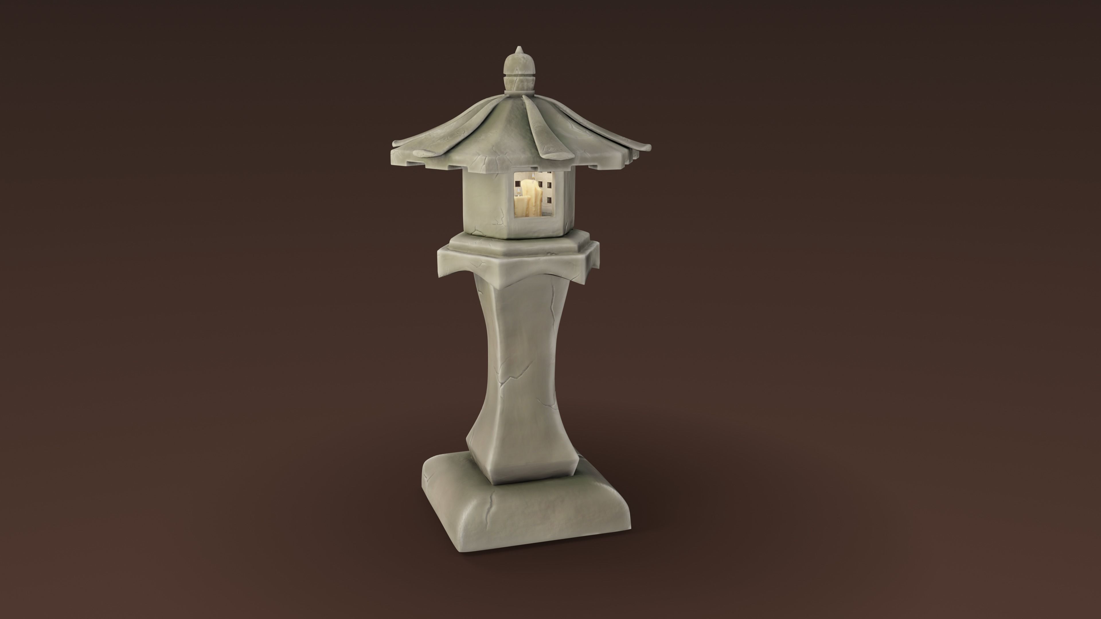 Toro - Stone Lantern - Hand Painted 3D model | CGTrader