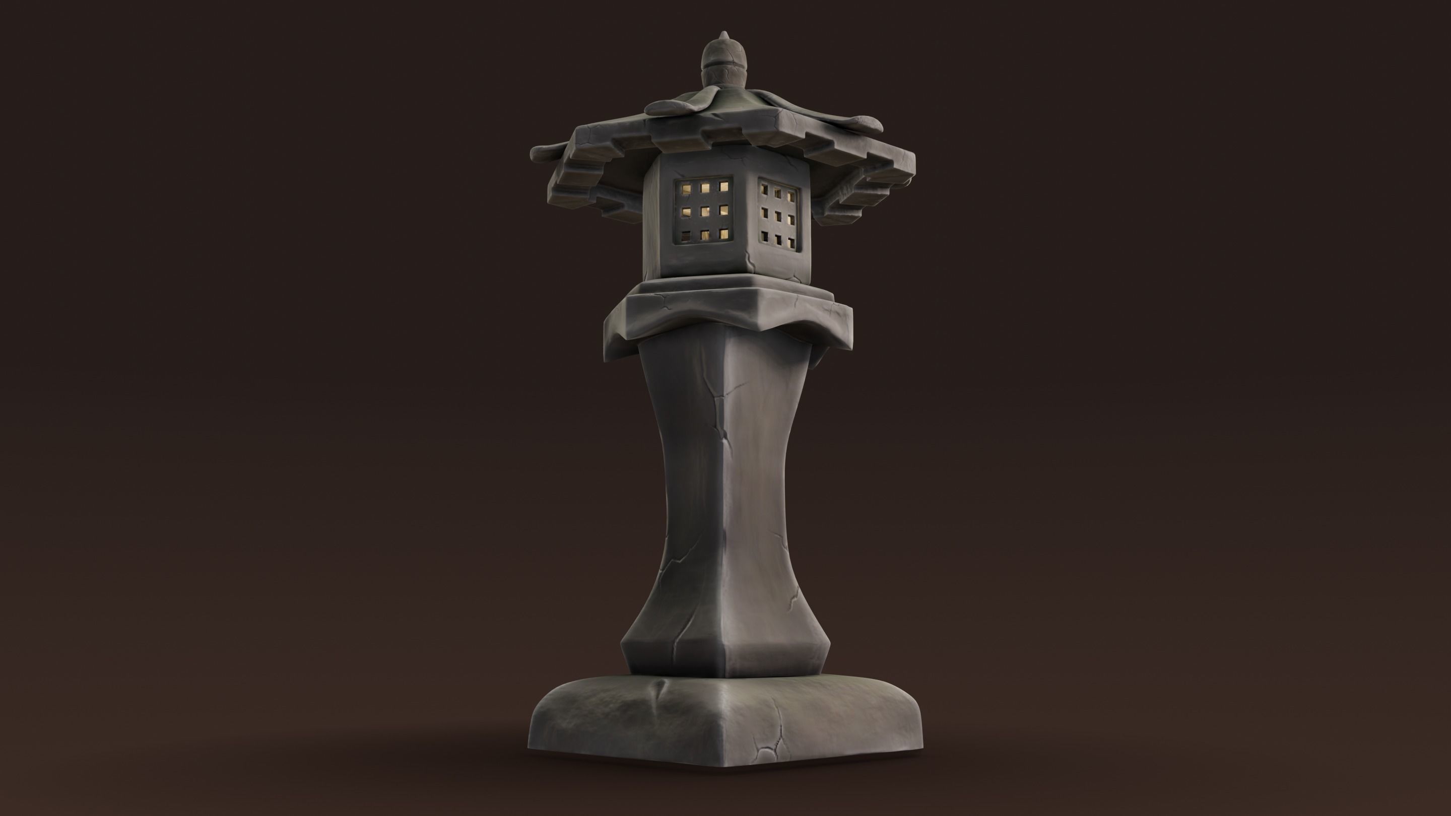 Toro - Stone Lantern - Hand Painted 3D model | CGTrader