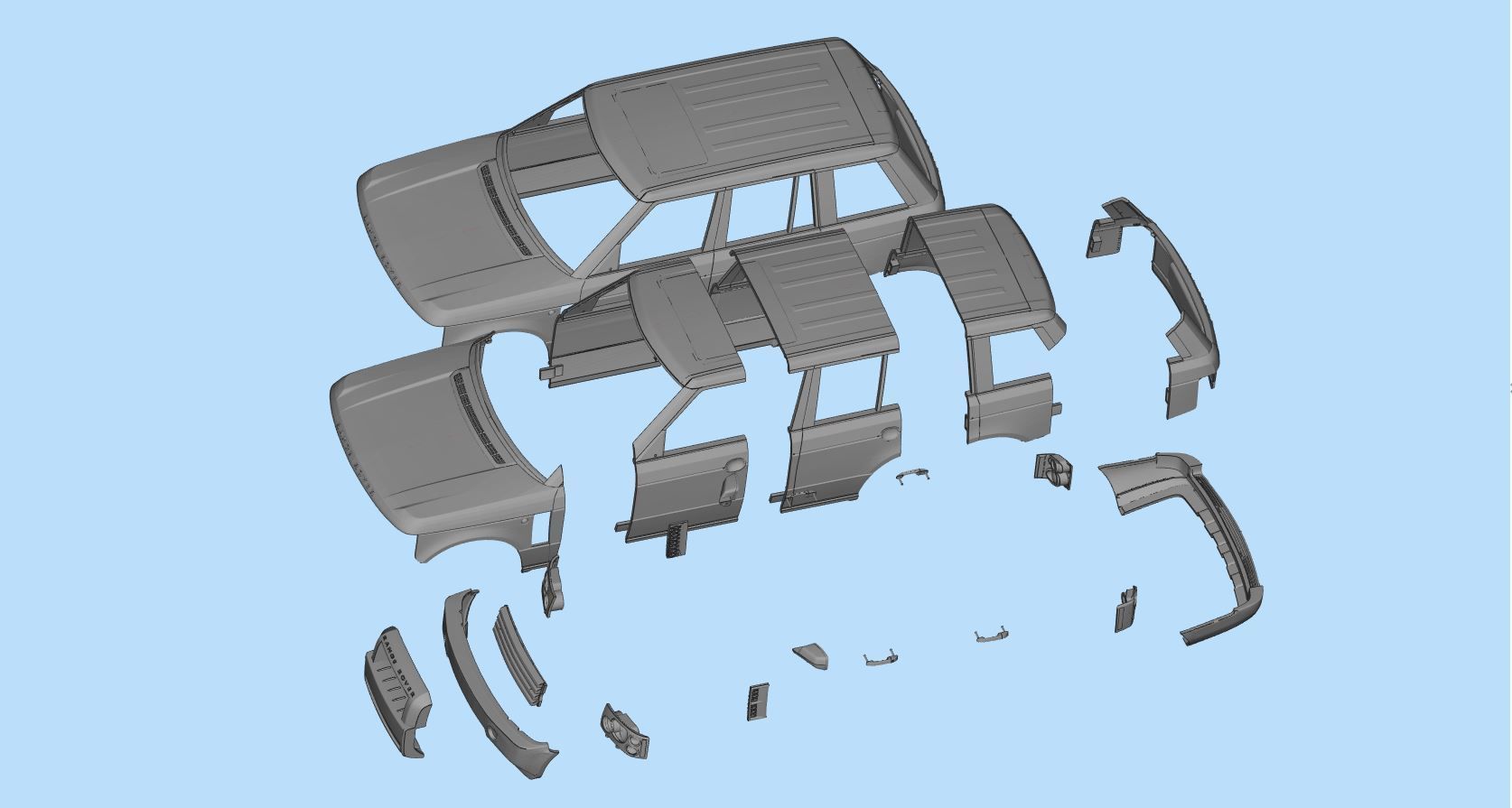 3D printed RC bodies Land Rover Range Rover 2005 3D model 3D printable ...