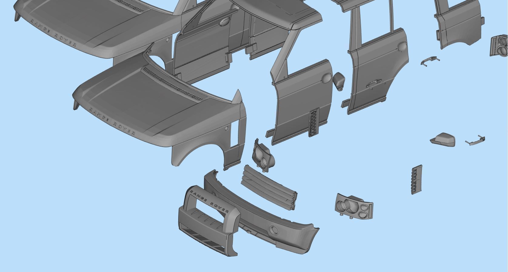 3D printed RC bodies Land Rover Range Rover 2005 3D model 3D printable ...