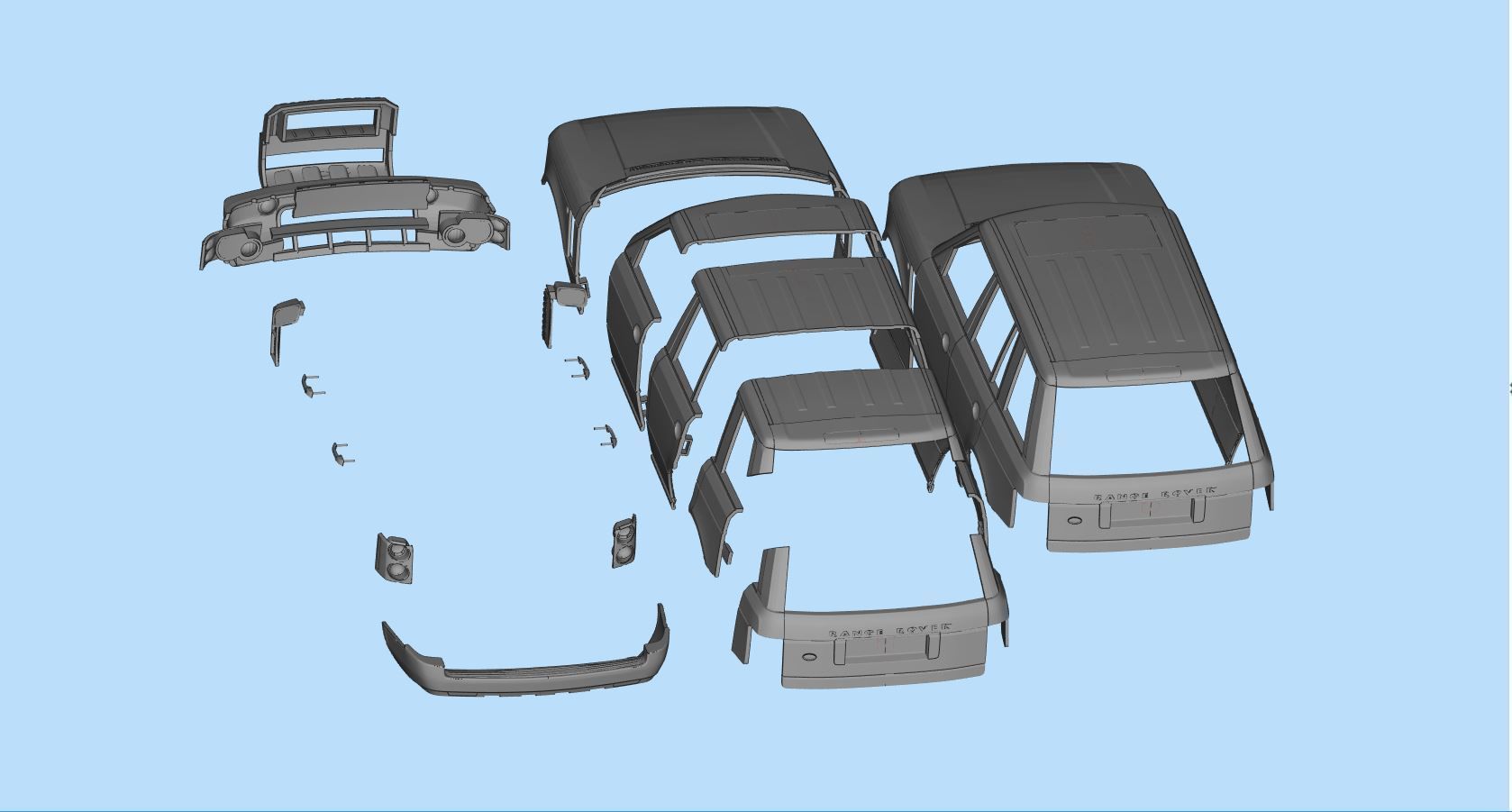 3D printed RC bodies Land Rover Range Rover 2005 3D model 3D printable ...