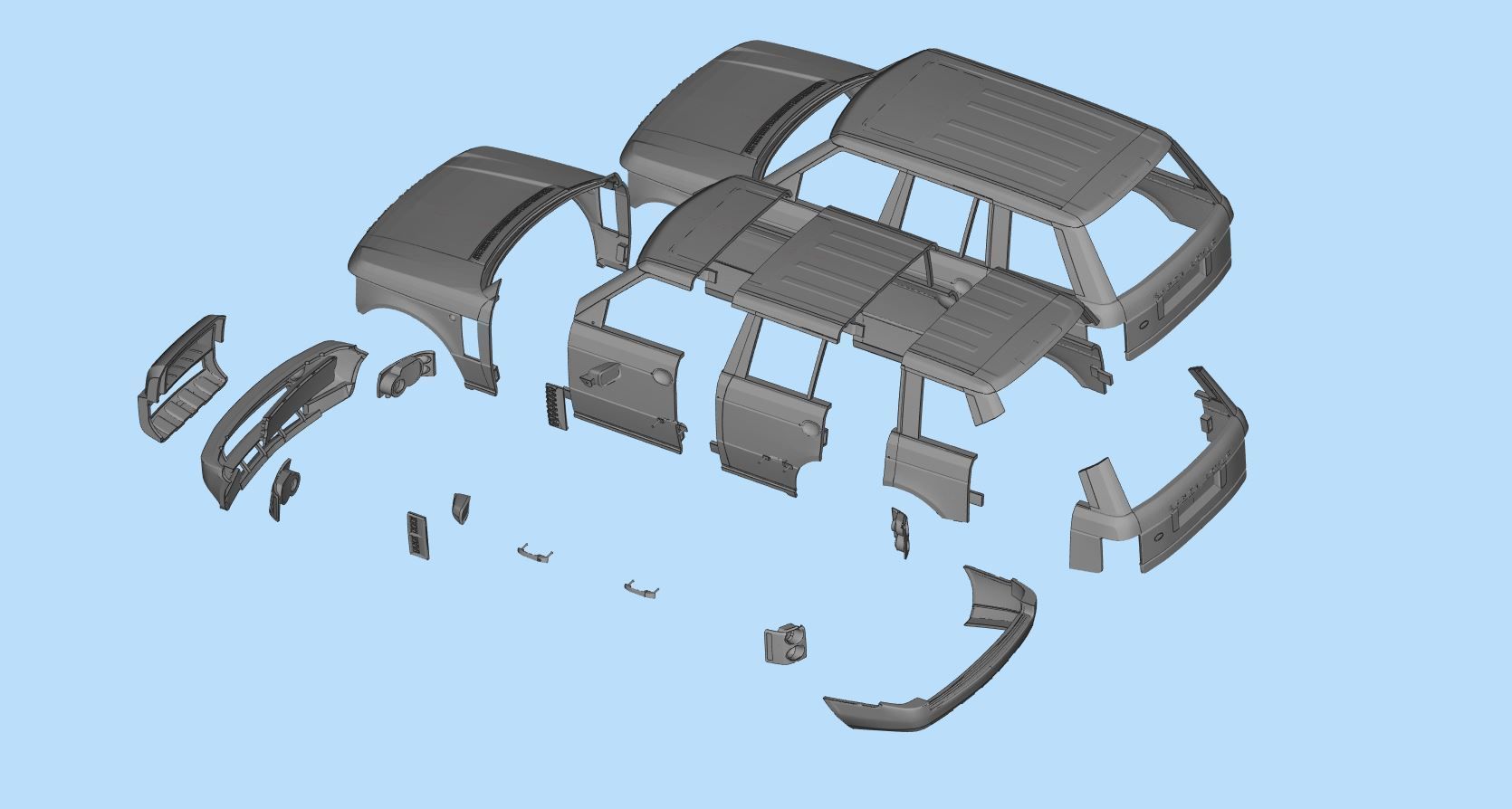3D printed RC bodies Land Rover Range Rover 2005 3D model 3D printable ...