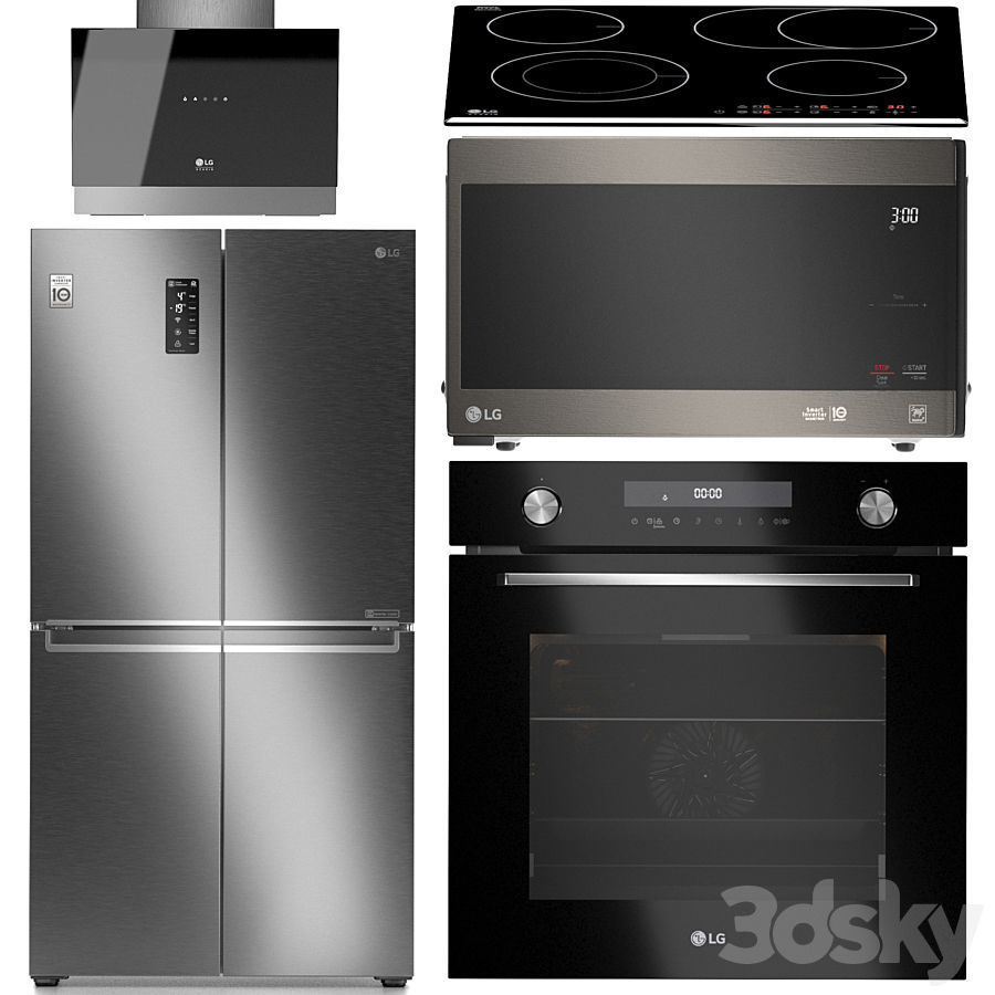 LG kitchen appliances set 4 3D model | CGTrader