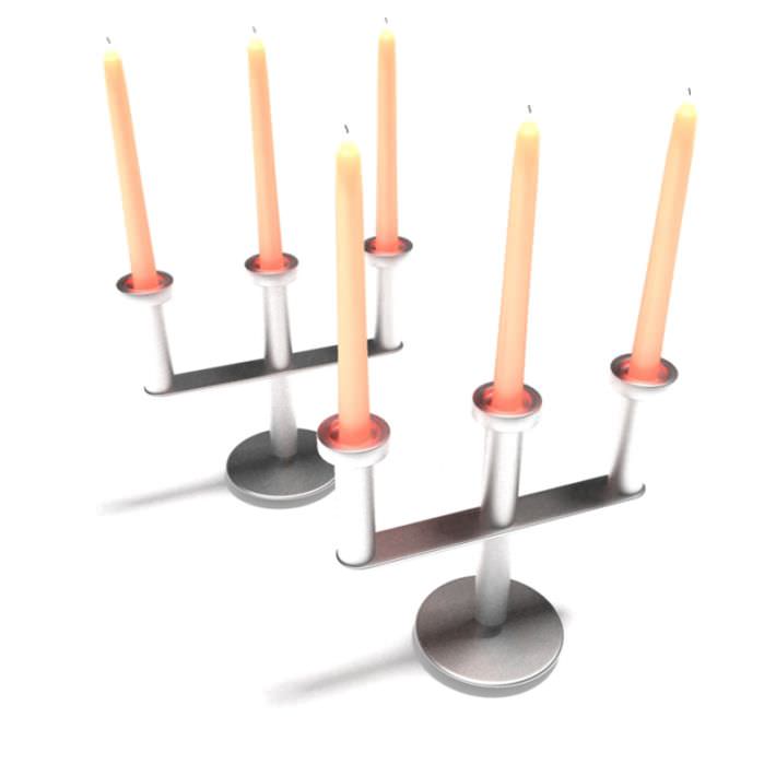 Three Pronged Candle Holder 3D model | CGTrader