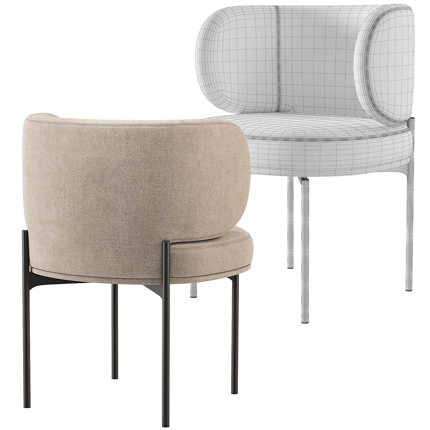 Akiko Dining Chair Gallotti and Radice 3D model | CGTrader