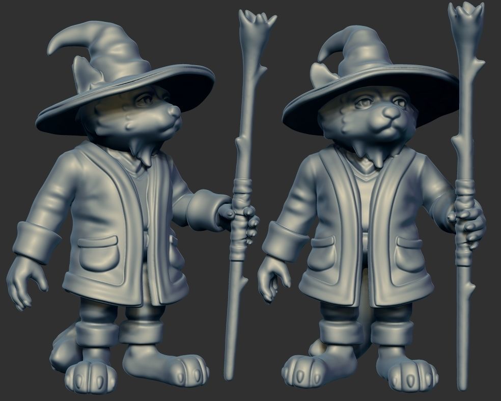 Dog Mage miniature figurine free 3D model 3D printable | CGTrader