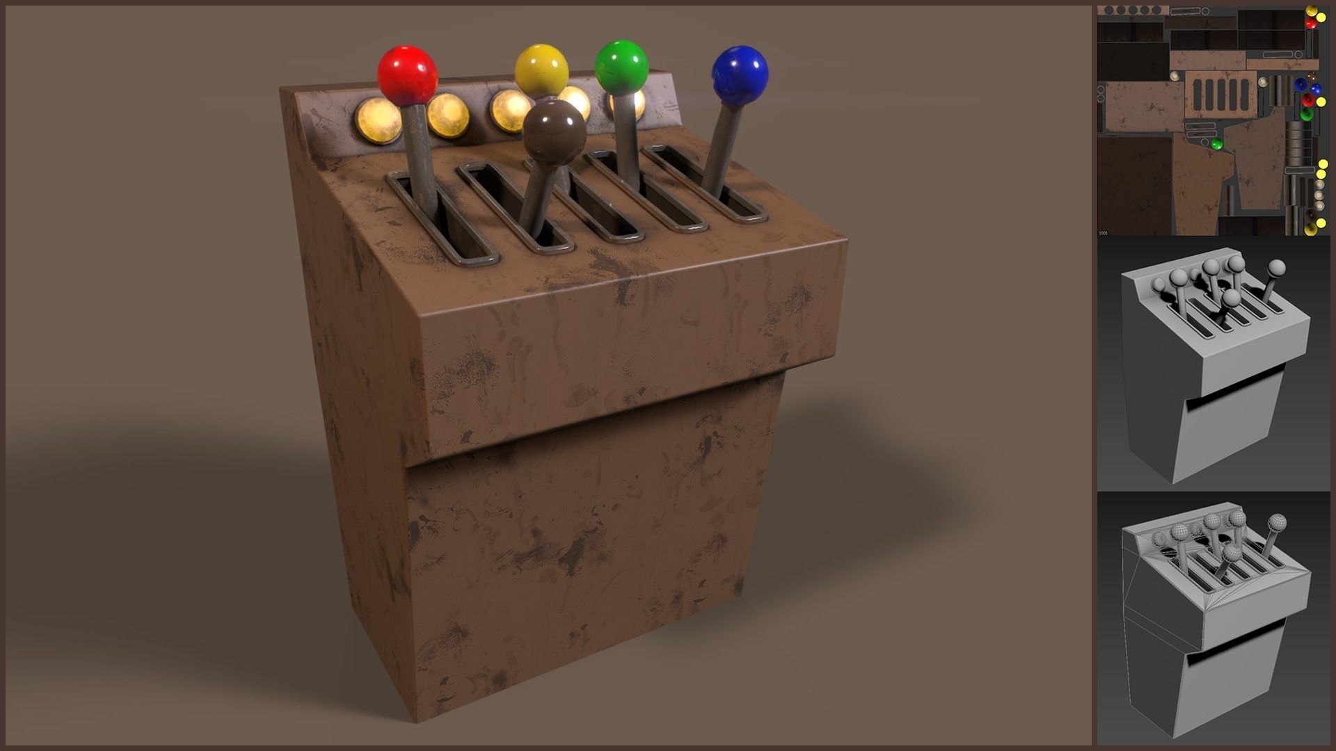 3D model Cartoony Stylized Lever Console VR / AR / low-poly | CGTrader