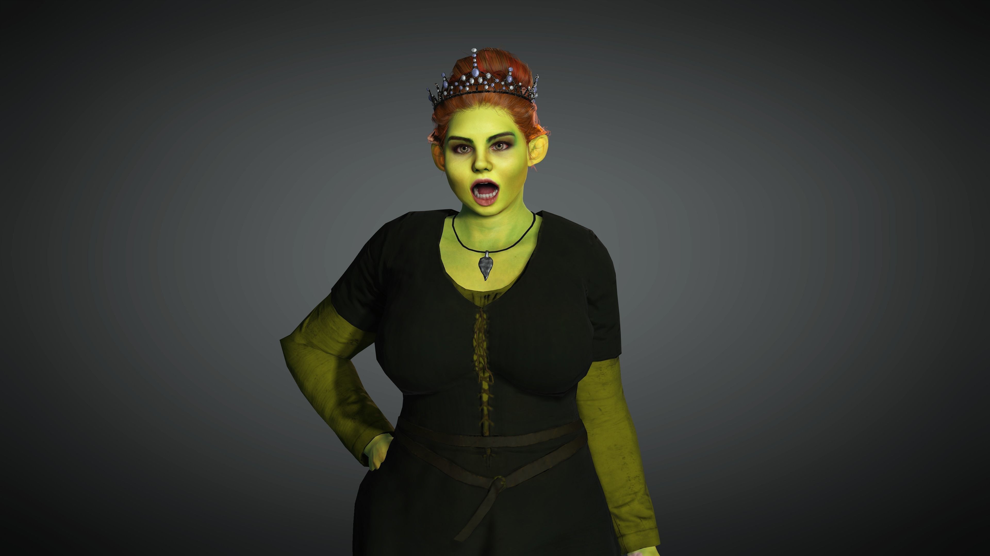3D model AAA Comics Character 07 Princess Fiona VR / AR / low-poly ...