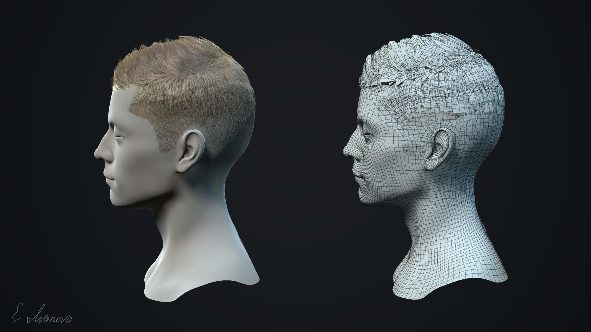 3D model Male short hairstyle VR / AR / low-poly | CGTrader