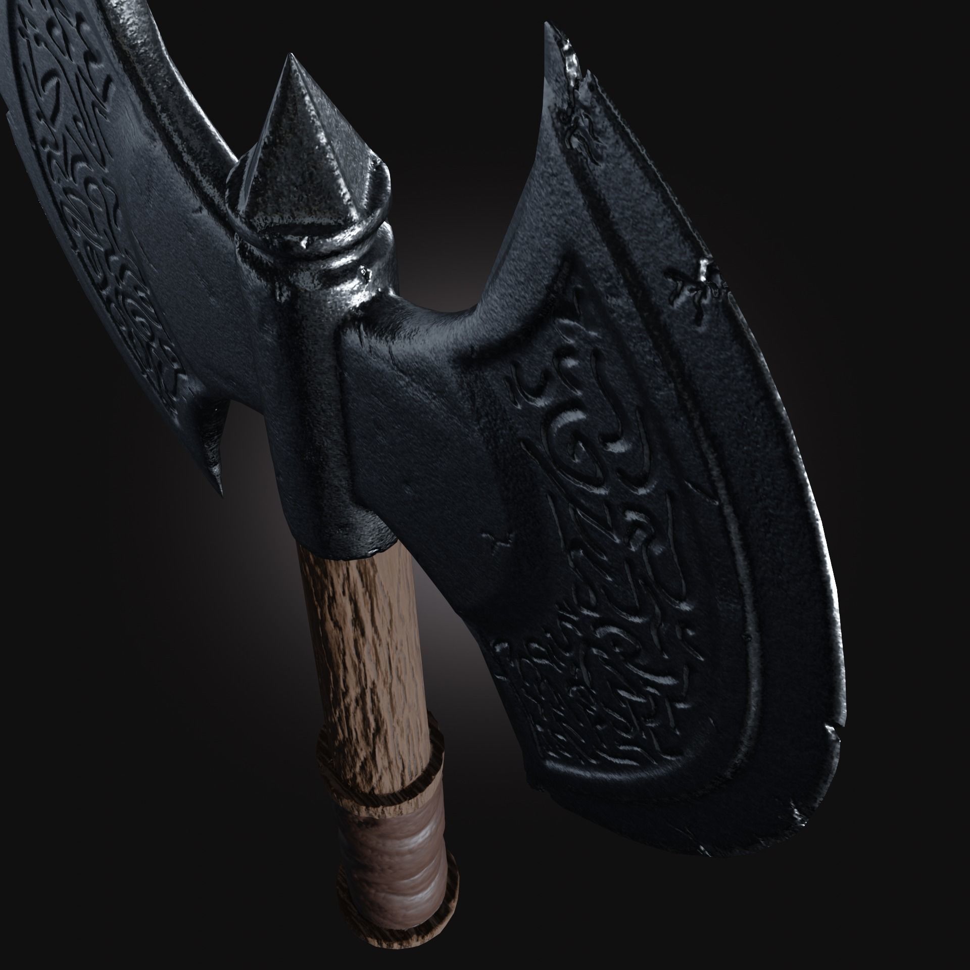 Axe silver PBR low-poly game raedy free VR / AR / low-poly 3D model ...