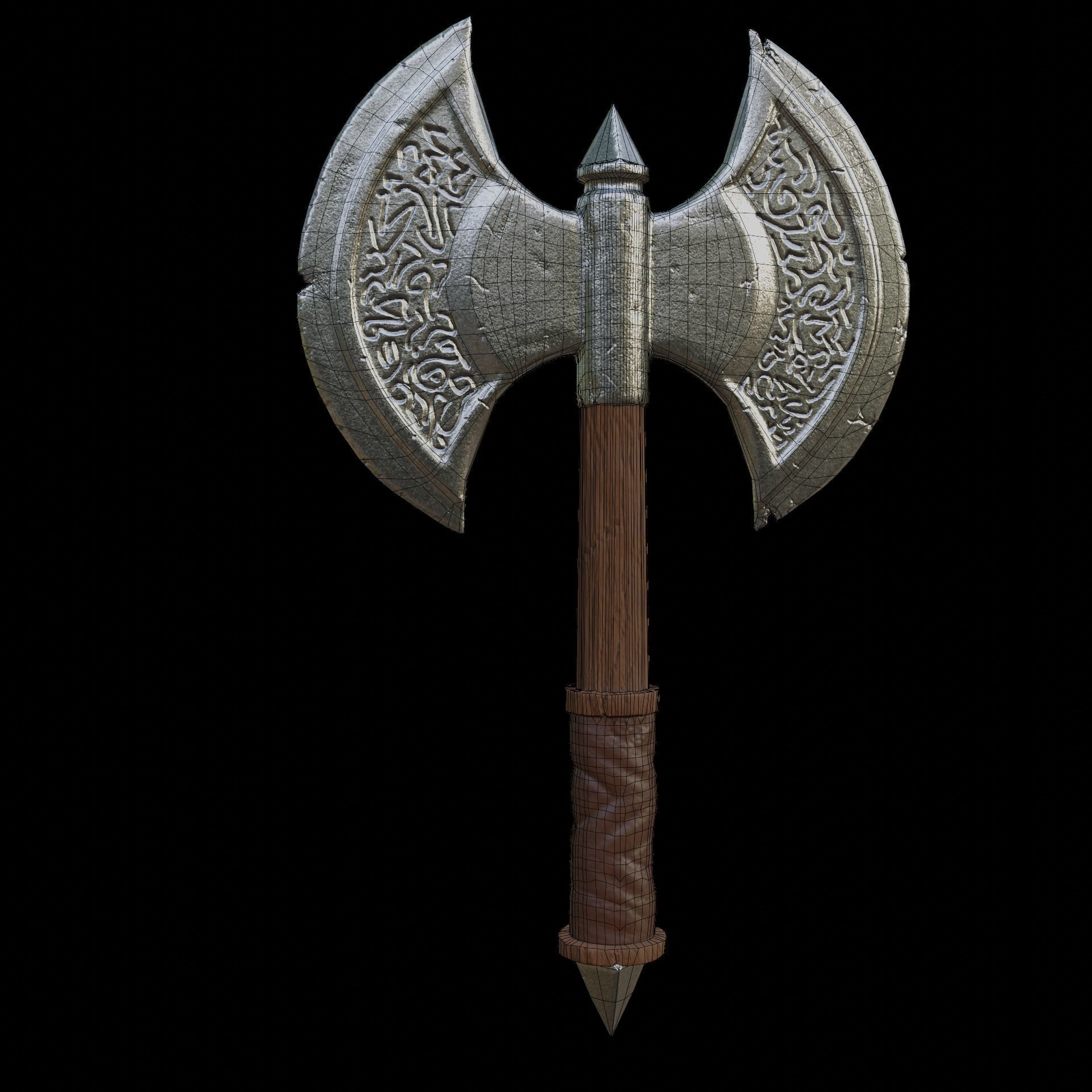 Axe silver PBR low-poly game raedy free VR / AR / low-poly 3D model ...