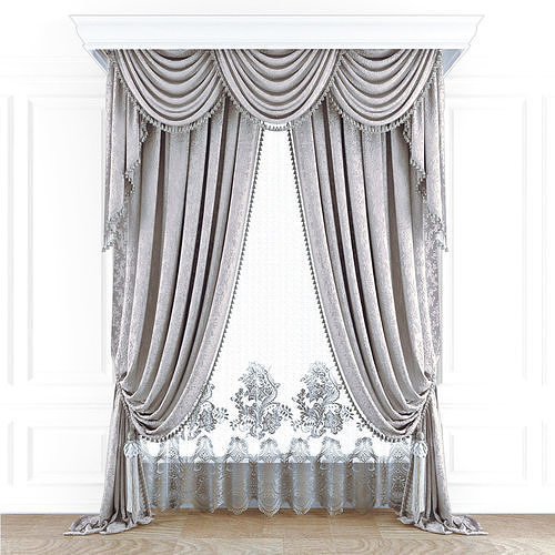 3D model Curtains542 curtain with walls VR / AR / low-poly | CGTrader