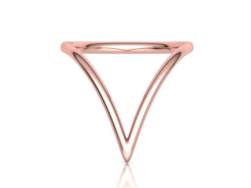 Chevron Ring Stackable Ring 18mm length 3dmodel Many fingers 3D model ...