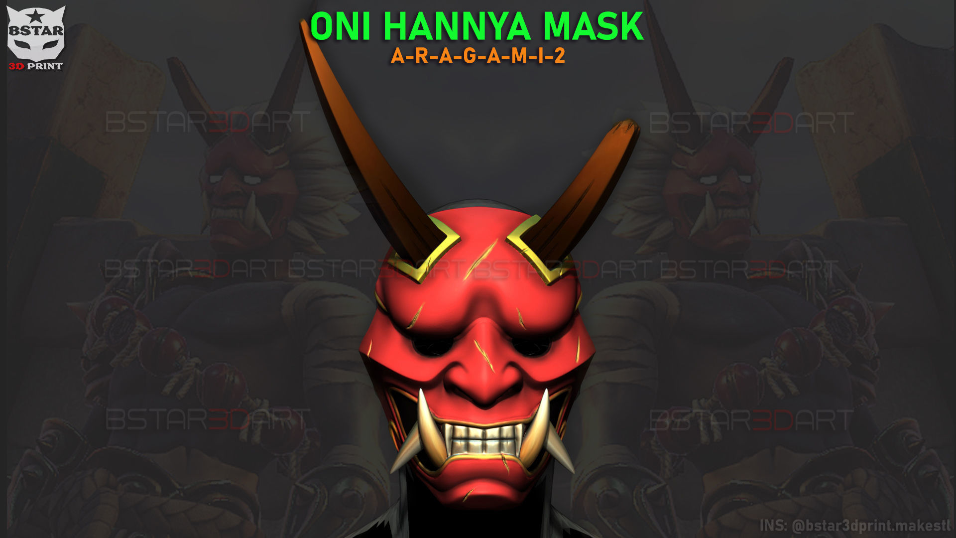 Aragami 2 Mask - Oni Devil Mask - Halloween Cosplay 3D model 3D ...