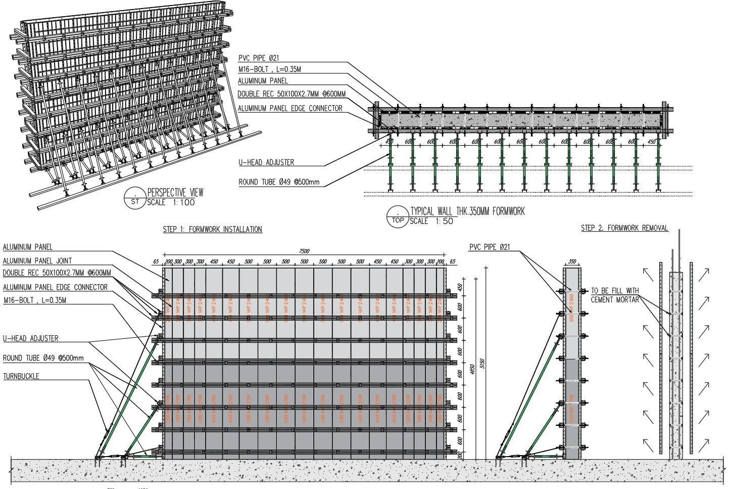 Aluminum Wall Formwork 3D model 3D printable | CGTrader