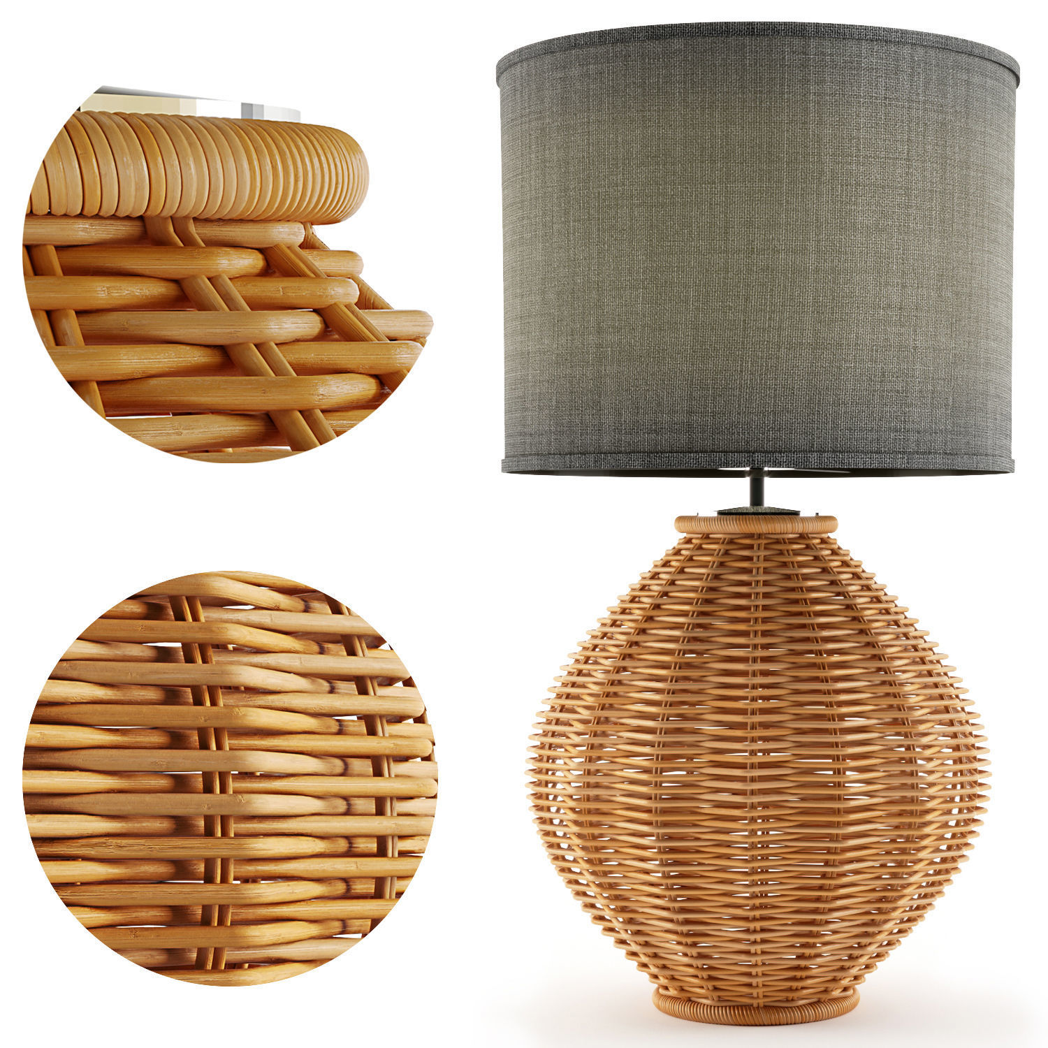 Woven Rattan Table Lamp 3D model | CGTrader