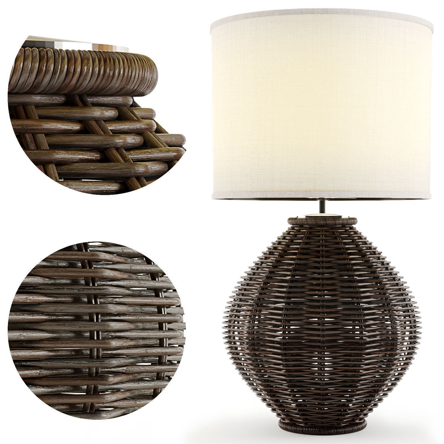 Woven Rattan Table Lamp 3D model | CGTrader